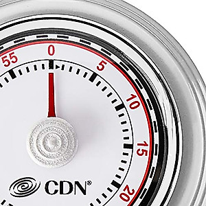 CDN Compact 60 Min Mechanical Timer-Silver, Silver