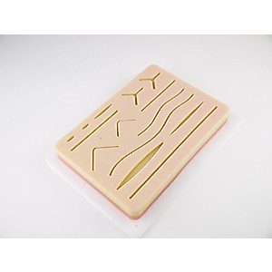 Harbin Design Large Premium 3-Layer Suture Practice Pad w/ Wounds on Anti-Slip Base (7.2" x 5.2") | The Original - Will Not Easily Separate, Tear, Rip | For Practicing Suturing Doctors,Students