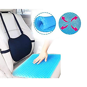 Gel Seat Cushion, Cushion for Office Chair Car Wheelchair Double Thick Egg Seat Cushion with Non-Slip Cover Breathable Honeycomb Pain Relief Egg Sitting
