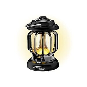 PINSAI LED Camping Lantern,Rechargeable Retro Metal Camping Light,Battery Powered Hanging Knob Dimmable Candle Lamp ,Portable Waterpoor Outdoor Tent Bulb, Emergency Lighting for Power Failure,Outages