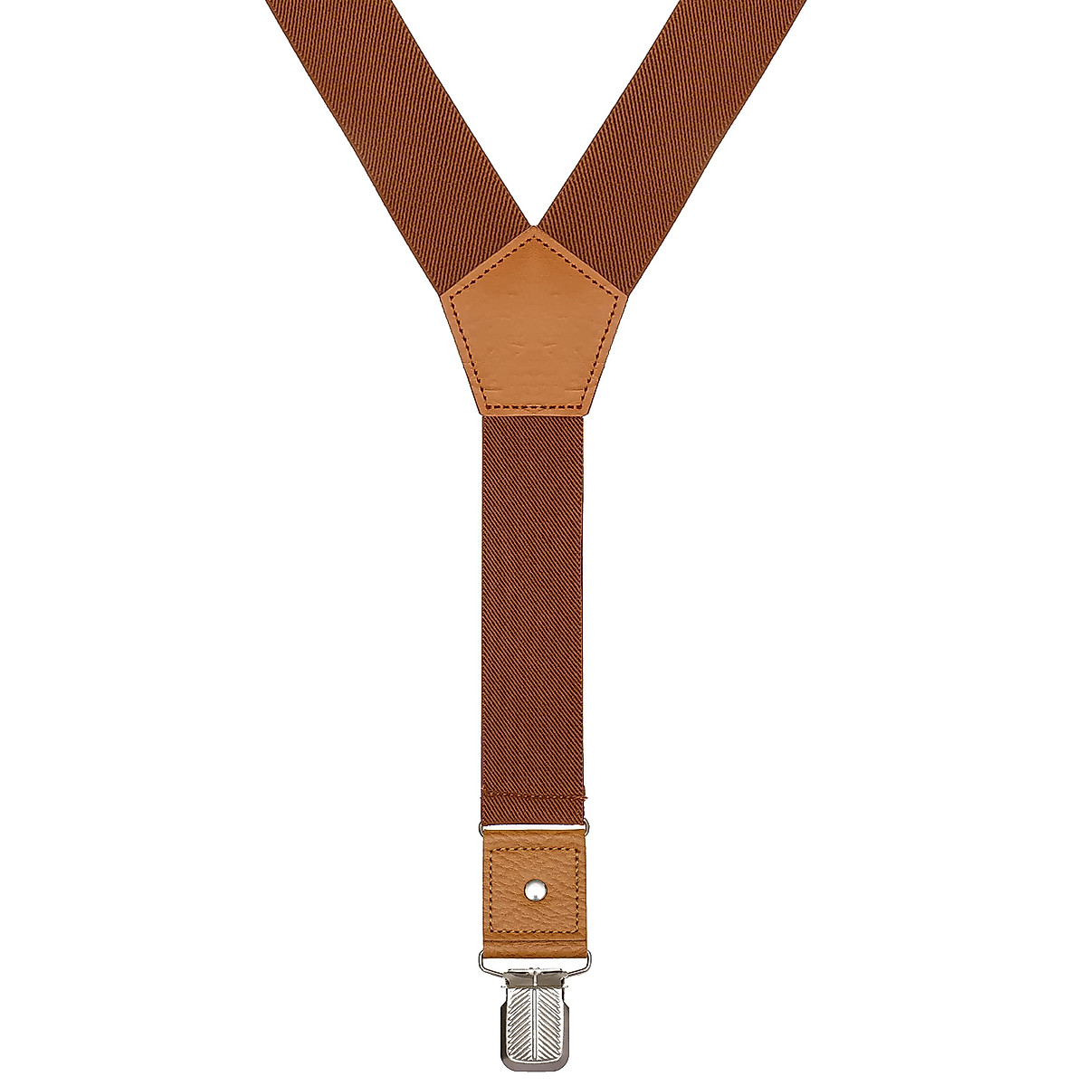 ZXEROYM Suspenders for Men Adjustable Y Back Elastic with Strong Clips Brown