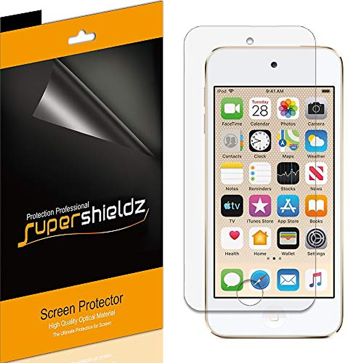 (6 Pack) Supershieldz Designed for Apple New iPod Touch (7th Generation 2019 Released, 6th and 5th Generation) Screen Protector, High Definition Clear Shield (PET)