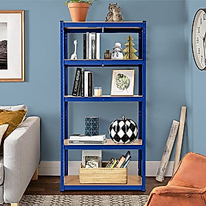 Giantex Garage Shelving, 60 Inches 5-Tier Shelving Unit w/Adjustable Height, Per Shlef Max Load 400 lbs, Bolt-Free and Easy to Assemble, Heavy Duty Metal Frame Multi-Use Storage Rack Shelfs, 3 Packs