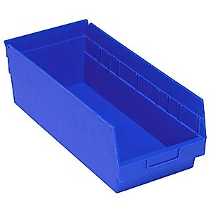 QUANTUM STORAGE SYSTEMS K-QSB208BL-6 6-Pack Store-More 6" Plastic Shelf Bins, 17-7/8" x 8-3/8" x 6", Blue