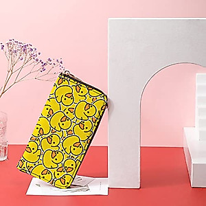 Qwalnely Cute Duck Wallet Leather Phone Money Credit Card Holder with Durable Zipper Purse Gifts for Women Girl