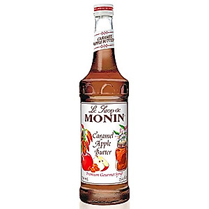 Monin - Caramel Apple Butter Syrup, Buttery Caramel and Cooked Apple Flavor, Natural Flavors, Great for Hot Lattes, Ciders, and Seasonal Cocktails, Non-GMO, Gluten-Free (750 ml)