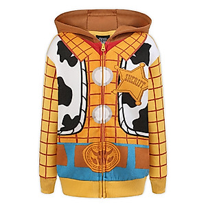 Disney Toy Story Woody or Buzz Lightyear Boys Zip Up Hoodie for Toddler and Little Kids Dark Yellow