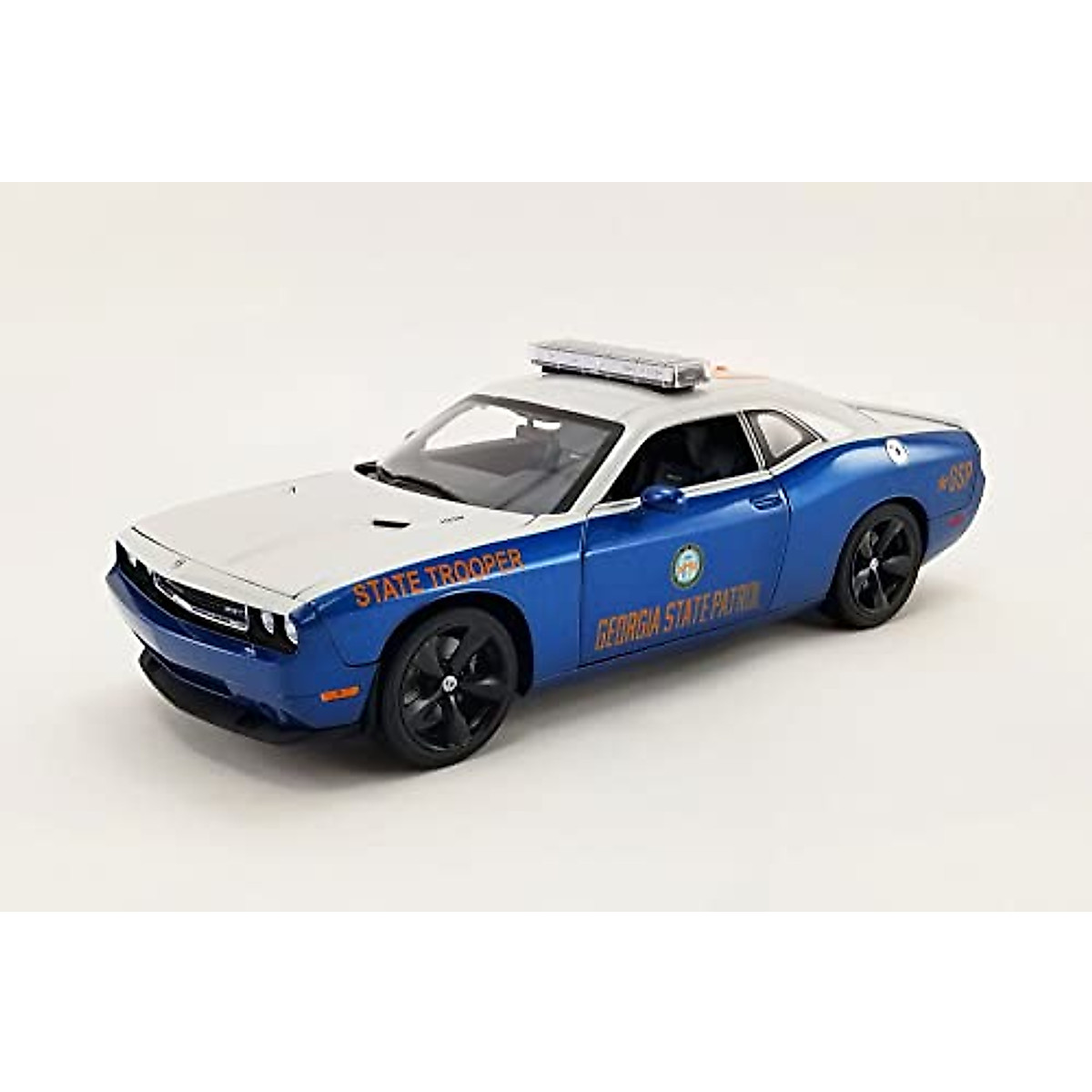 ModelToyCars 2010 Dodge Challenger SRT8, Blue and White - Acme A1806018 - 1/18 Scale Diecast Model Toy Car