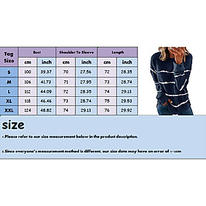 RINDE Womens Tops Fall,Long Sleeve Shirts for Women Plus Size,Women's Crewneck Sweatshirts Striped Casual Loose Long Sleeve Pullover Tops Shirts