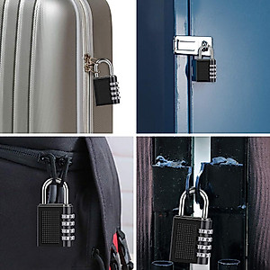 Combination Lock, [1 Pack] Diyife 4 Digit Outdoor Waterproof Padlock, Resettable Combination Padlock for School Gym Locker,Toolbox, Fence, Hasp, Cabinet(Black)