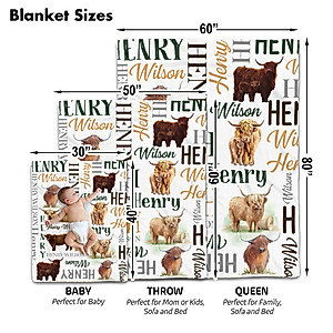 VibeCustom Personalized Cow Baby Blanket, Cow Print Baby Blanket, Receiving Baby Blanket Boy, Baby Blanket with Name, Baby Boy Swaddle Blanket, Sherpa Baby Blanket, Fleece Baby Blanket