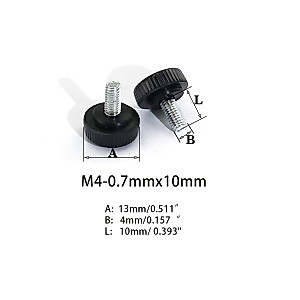 M4-0.7x10mm Thumb Screw Knobs Grip Thumb Screw Threaded Knurled Knobs Grip 10pcs