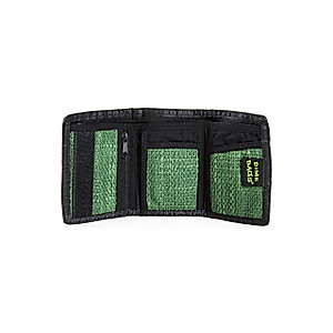 DIME BAGS Trifold Hempster Wallet - Classic Trifold Design w/Exterior Pocket and Interchangable Label (Forest)