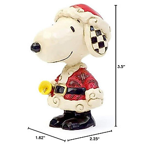 Enesco Peanuts by Jim Shore Holiday Snoopy Santa Miniature Figurine, 2.25 Inch, Multicolor
