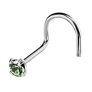 Jewelry Avalanche 22G Solid 14Kt Gold Nose Screw Stud with Prong Set real Alexandrite Gemstone, 14kt Yellow Gold or 14kt White Gold - June Birthstone Nose Ring-NSWG_ALX-2MM