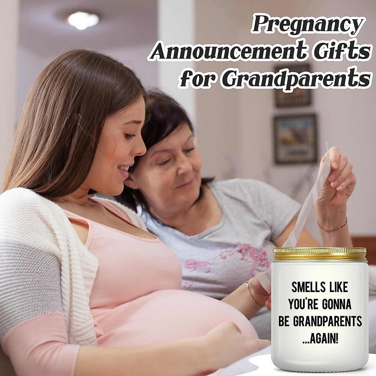 Pregnancy Announcement Gifts for Grandparents, Funny Baby Reveal Gift, Grandparents Again Gifts, Pregnancy Reveal Idea, Promoted to Grandma & Grandpa Gifts, Grandparents To Be, Lavender Scented Candle