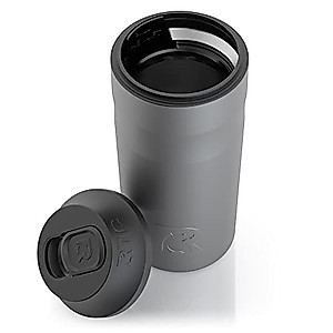 RTIC Can Chiller with Slider Lid, Graphite, Fits Various Sizes Including 12oz, 16oz, & Slim Cans, Double Wall Vacuum Insulated, Stainless Steel, Sweat Proof