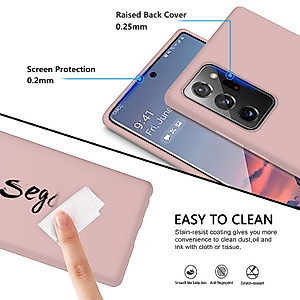 E Segoi Samsung Galaxy Note 20 Ultra Case, Liquid Silicone Gel Rubber Shockproof Case Soft Microfiber Cloth Lining Cushion Compatible with Samsung Note 20 Ultra 6.9inch (Pink Sand)