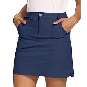 LastFor1 Women's Outdoor Skort Golf Skorts Active Athletic Skort UPF 50+ Hiking Casual Skirt Quick Dry with Pockets Blue M