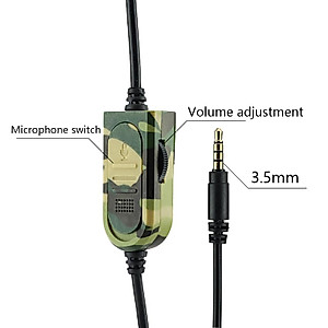 3.5mm Camouflage Gaming Headset Professional Gamer Stereo Head-Mounted Headphone Computer Earphones for PS5 PS4 Xbox Switch