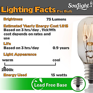 Salt Rock Lamp Bulb 12 Pack.15 Watt Replacement Bulbs for Himalayan Salt Lamps & Baskets, Scentsy Plug-in & Wax Warmers, Night Lights. Incandescent T20 E12 Socket, Clear