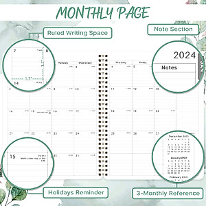 2024 Planner - 2024 Weekly Monthly Planner from Jan. 2024 to Dec. 2024, 9.7"x 7.7", 2024 Calendar Monthly planner with Printed Tabs + Monthly and Weekly Pages, 2024 Calendar 12 Month Planner