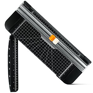 CREGEAR Paper Cutter 12 Inch Paper Trimmer with Scoring Blade, Paper Cutters for Cardstock Scrapbooking Tool with Automatic Security Safeguard and Side Ruler, Portable Paper Cutter for Crafting, Black