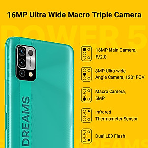 UMIDIGI Unlocked Cell Phone, Power 5 (3+64g) Android 11 Smart Phone, 6150mAh Battery+ 6.53" HD Display Smartphone with 16MP AI Triple Camera, Dual SIM Android Phone…