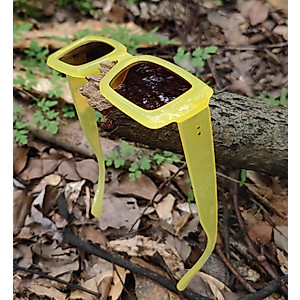 Mriendao Yellow Sunglasses for Women Men, Retro 90s Rectangle Sun Glasses Shades, Fashion Yellow Accessories
