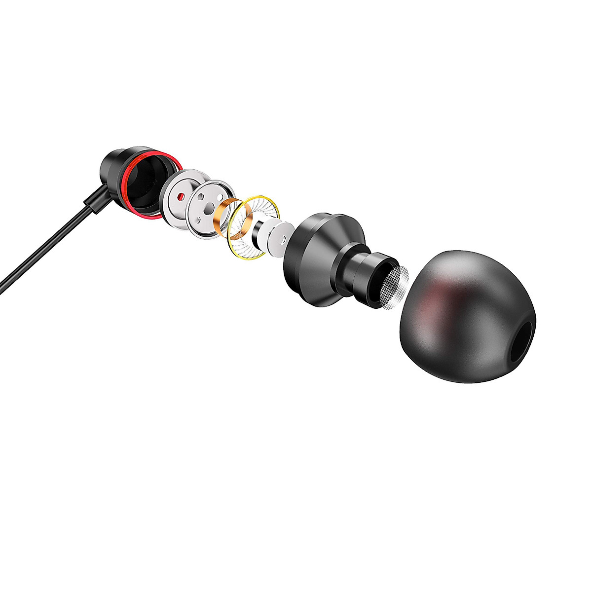 VR Stereo Magnetic Attach Earphones Earbuds for Oculus Quest 2- Custom Short Length Cable -Single Channel Separate Left and Right Calibrated- Magnetic Attach Organizer Experience