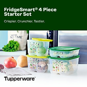 Tupperware Fridgesmart 4 Piece Food Storage Container Set, Dishwasher Safe and BPA Free (4 Containers, 4 Lids)