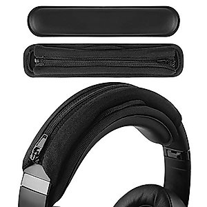 Geekria Hook and Loop Headband Cover + Headband Pad Set/Headband Protector with Zipper/DIY Installation No Tool Needed, Compatible with Bose Beats JBL ATH Hyperx Skullcandy Headphones (Black)