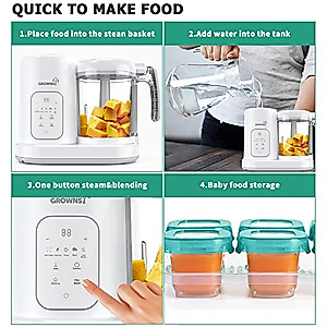 Baby Food Maker | Baby food Processor | All-in-One Puree Blender Steamer Grinder, Baby Food Mills Machine, Auto Cooking & Grinding, LCD Display, BPA Free
