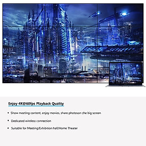 Wireless HDMI Display Adapter, for iOS/MacBook Mirroring/Casting Screen to Monitor/Projector/TV,Used for Meeting/Speech/Home Theater,2.4GHz and 5GHz Dual Band WiFi,4k@60hz Display