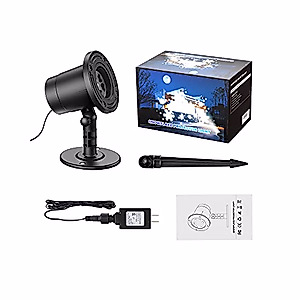 gaiatop Christmas Projector Lights Outdoor, Highlight Led Snowflake Lights Projector, Waterproof Landscape Christmas Decorations Lighting for Xmas Home Party Wedding Garden Patio