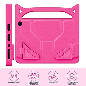 All-New Fire HD 10 & Fire HD 10 Plus Tablet Case for Kids(11th Generation, 2021 Release),Lightweight Shockproof Kid-Proof Cover with Stand Kids Case for Amazon Fire HD 10 Tablet&Kids Pro Tablet,Rose