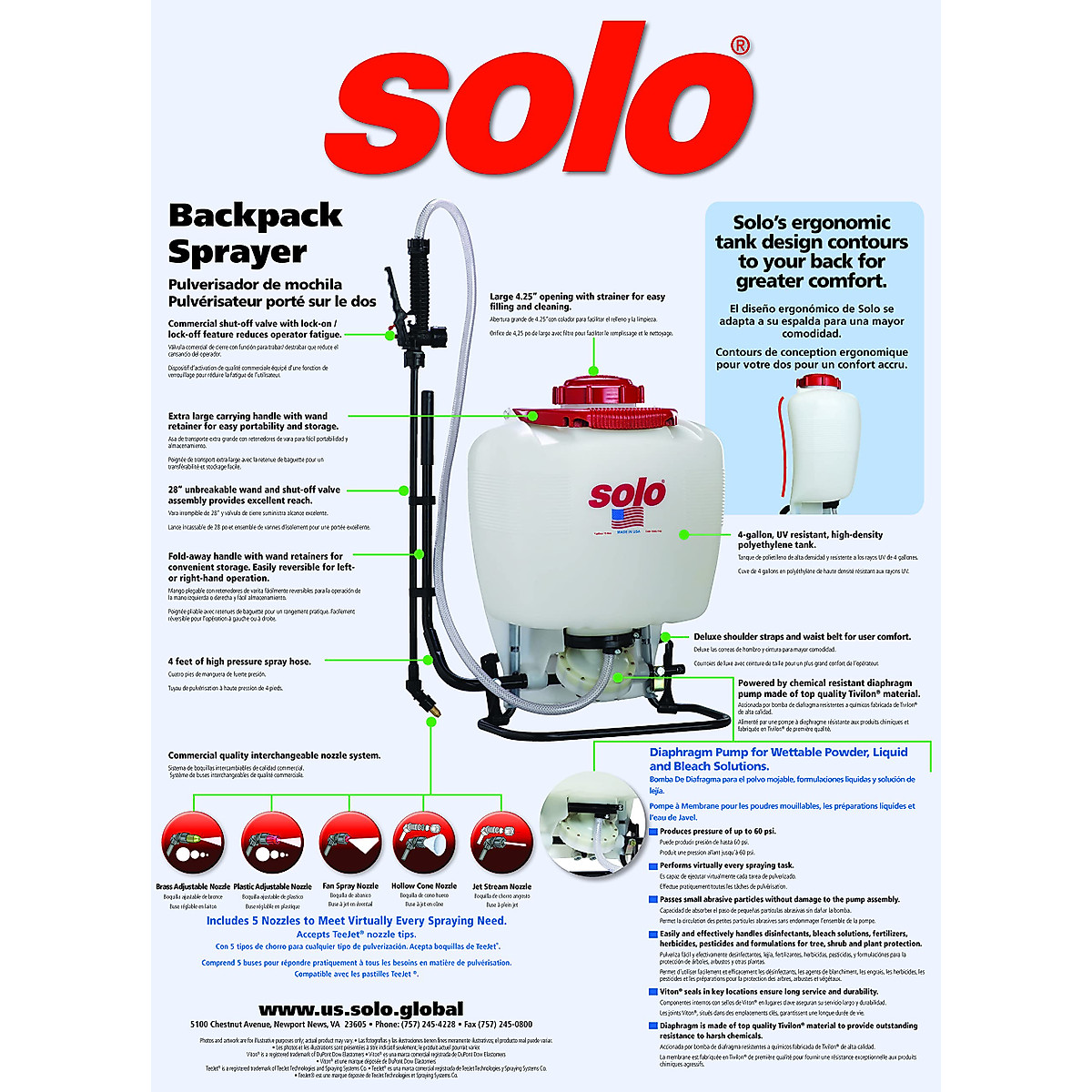 Solo 475-B-DELUXE 4-Gallon Professional Backpack Sprayer