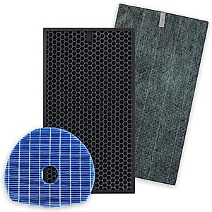 PUREBURG Replacement HEPA Filter Set Compatible with Sharp KC-850U / KC-C100U PlasmaCluster Part # FZ-C100HFU / FZ-C100DFU / FZ-C100MFU