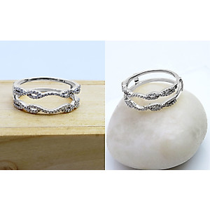 Dazzlingrock Collection 0.35 Carat (ctw) Round White Diamond Double Enhancer Wedding Ring in 10K White Gold Size 5