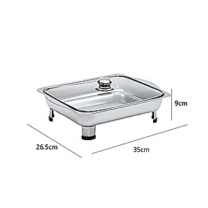 Bothyi Buffet Dish Tray Chafing Dish Easy to Clean Buffet Server with Lid Serving Tray Stainless Steel Chafer for Entertaining Parties Birthday, arc