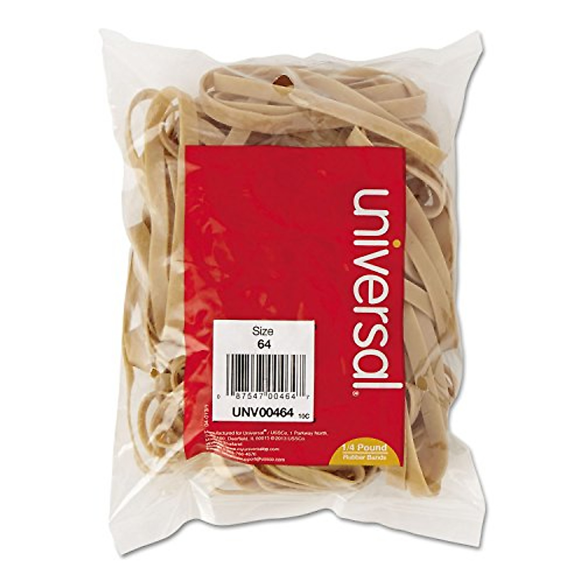 Universal Rubber Bands, Size 64, 0.04" Gauge, Beige, 4 Oz Box, 80/Pack
