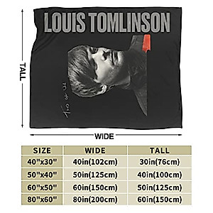 Louis Music Tomlinson Blanket Soft and Warm Throw Blanket Lightweight Flannel Fleece Blankets for Home Bed Sofa 60"x50"