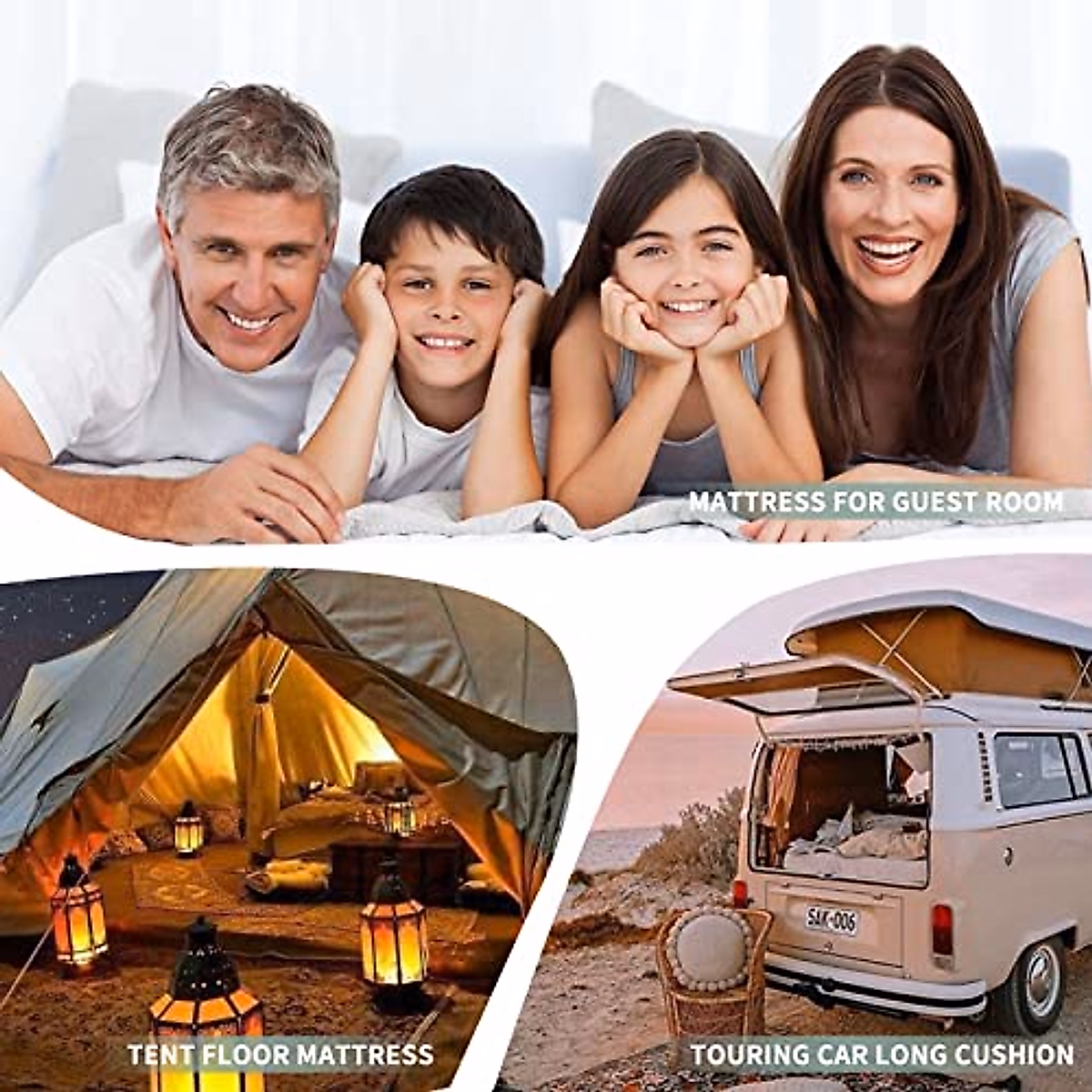 MAXYOYO Japanese Floor Futon Mattress Full Size, Floor Couch for Adults Roll Up Folding Floor Bed Portable Mattress Foam Mattress Queen, Diamond Patterned Japanese Futon Bed, Black