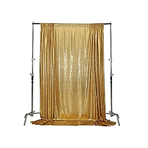 SquarePie Sequin Backdrop Curtain Not See Through Background for Wedding Party 6FT x 8FT Gold