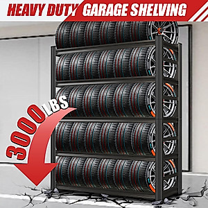 72" H, 3000 lb. Heavy Duty Storage Shelving Unit | Adjustable 5-Tier Metal Garage Storage Shelves | Easy to Assemble, Storage Shelves for Basements and Garages, 72 "H*36 "W*16 "D