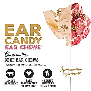 "I and love and you" Ear Candy Cow Ear Strips - Grain Free Dog Chews, 100% Beef Cow Ears, 2.5-Ounce
