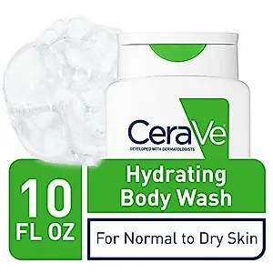 CeraVe Body Wash for Dry Skin | Moisturizing Body Wash with Hyaluronic Acid and Ceramides | Paraben, Sulfate & Fragrance Free | 10 Ounce