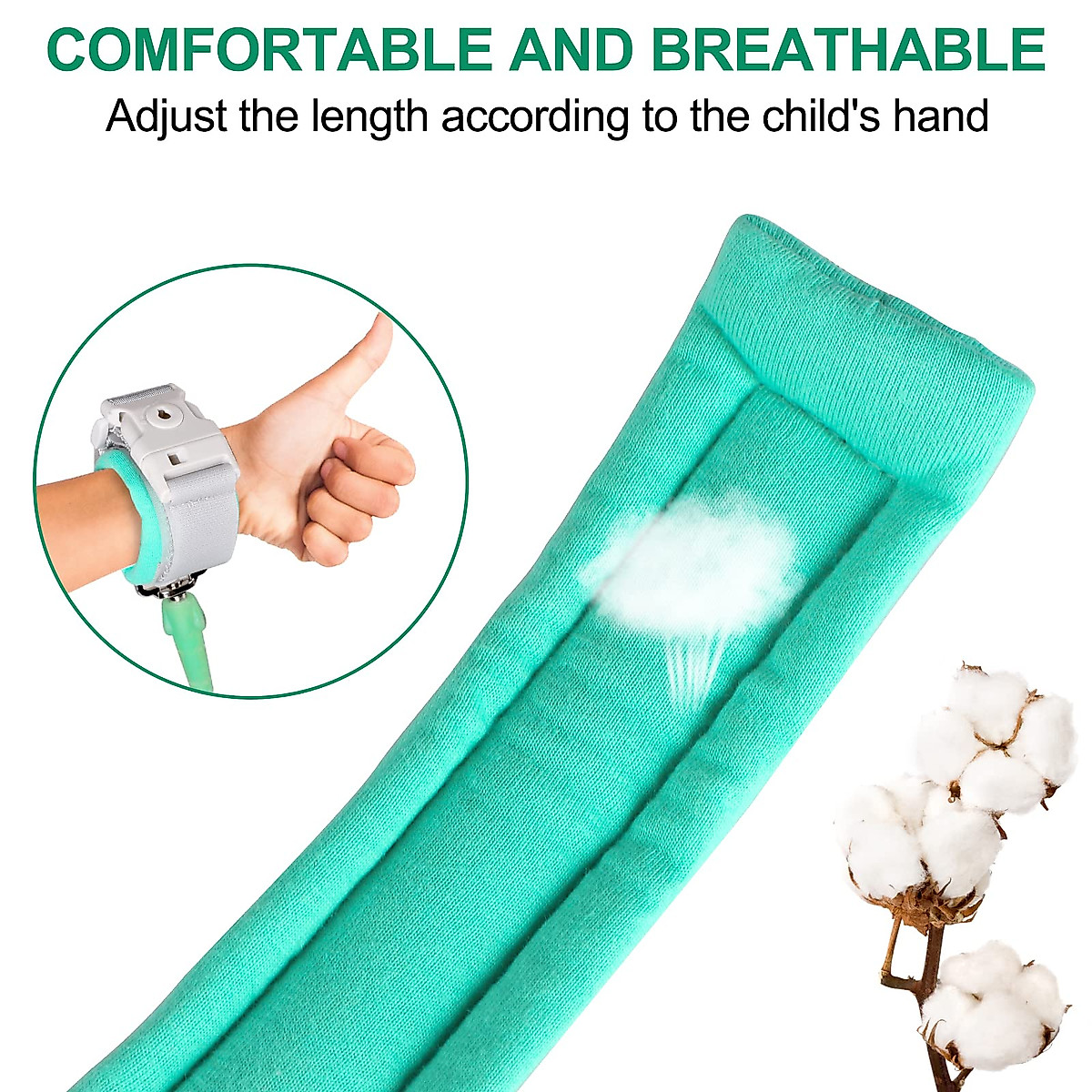 Anti Lost Wrist Link with Key Unlock 2 Pack (4.92ft Green+8.2ft Orange) Toddler Wrist Leash for Kids Child Safety Harness with Reflective Strip