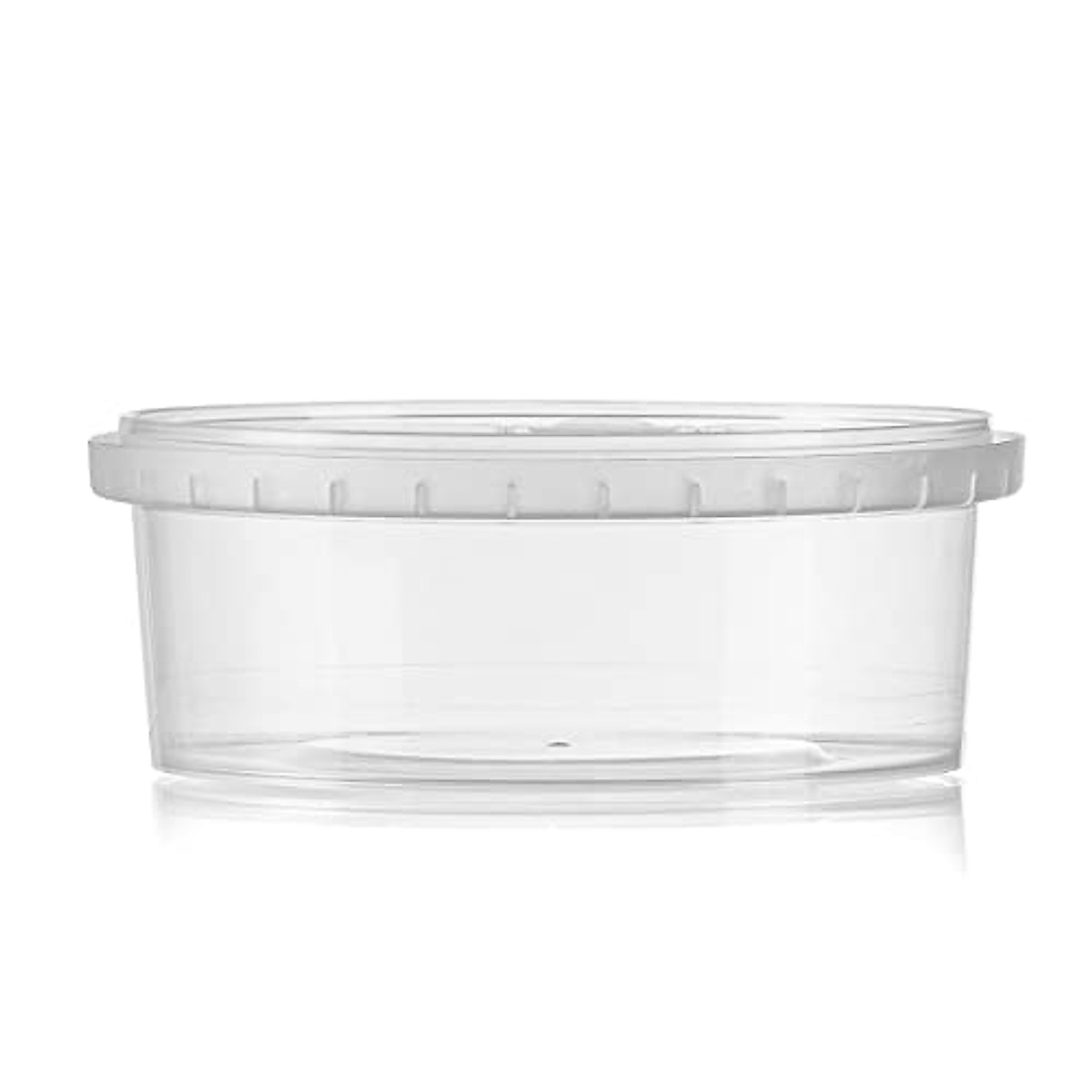 8-oz. Round Clear Deli Containers with Lids | Stackable, Tamper-Proof BPA-Free Food Storage Containers | Recyclable Space Saver Airtight Container for Kitchen Storage, Meal Prep, Take Out | 20 Pack