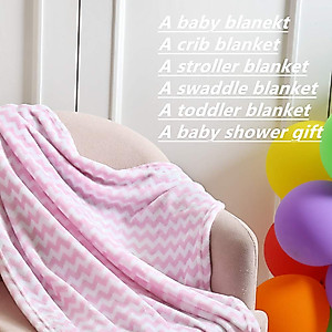 CREVENT 30"X40" Cute Silky Plush Baby Blanket for Girls Infants Toddlers Newborns Crib Cot Stroller, Giftable Suitable for Summer Spring - Pink Elephant